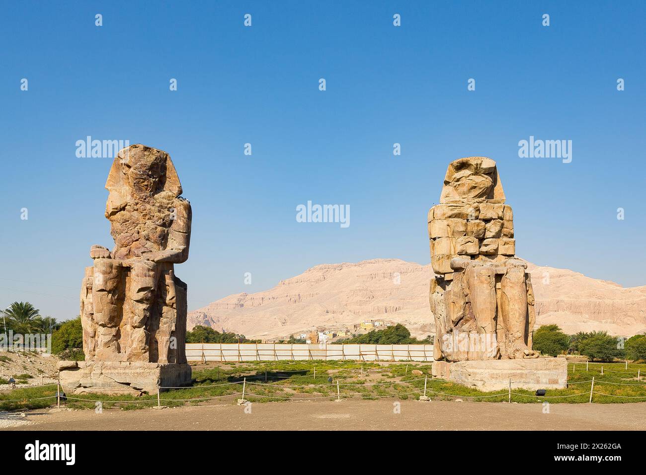 Egypt, Luxor West bank, Kom el Hettan, the million years temple of ...