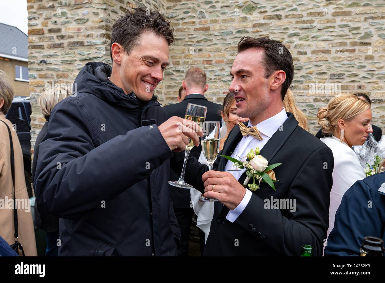 Pittem, Belgium. 20th Apr, 2024. Dutch rider Nikki Terpstra and Belgian ...