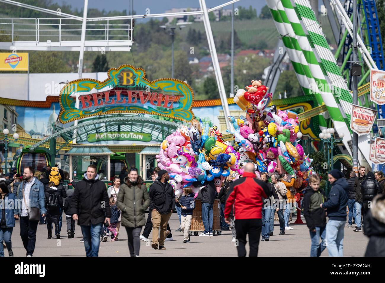 Stuttgart, Germany. 20th Apr, 2024. Visitors walk across the festival ...
