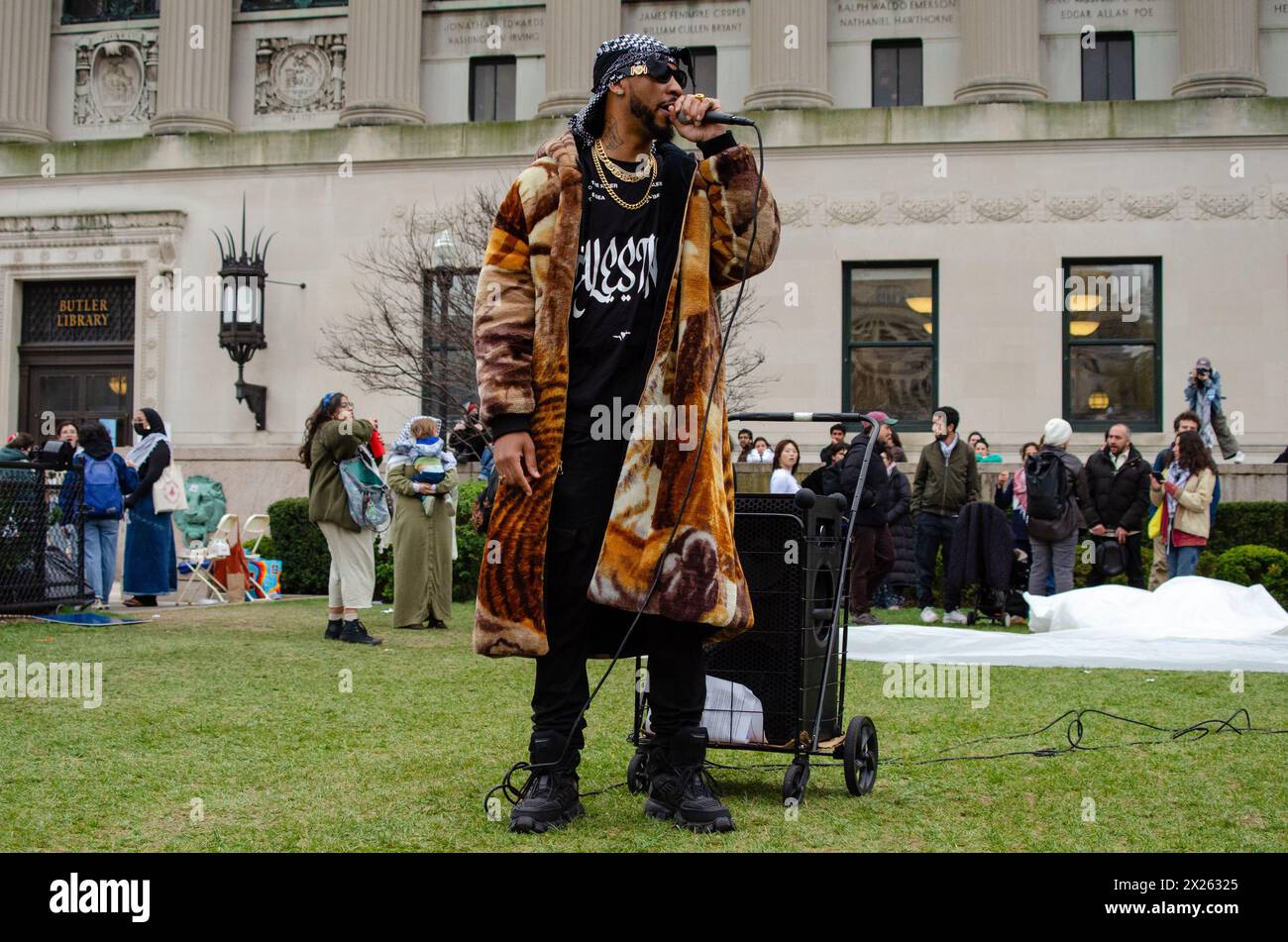New York, USA. 19th Apr, 2024. Christian Smalls, president of the ...