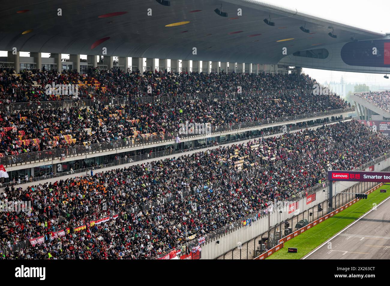 Fans in the grandstands during the Formula 1 Lenovo Chinese Grand Prix ...