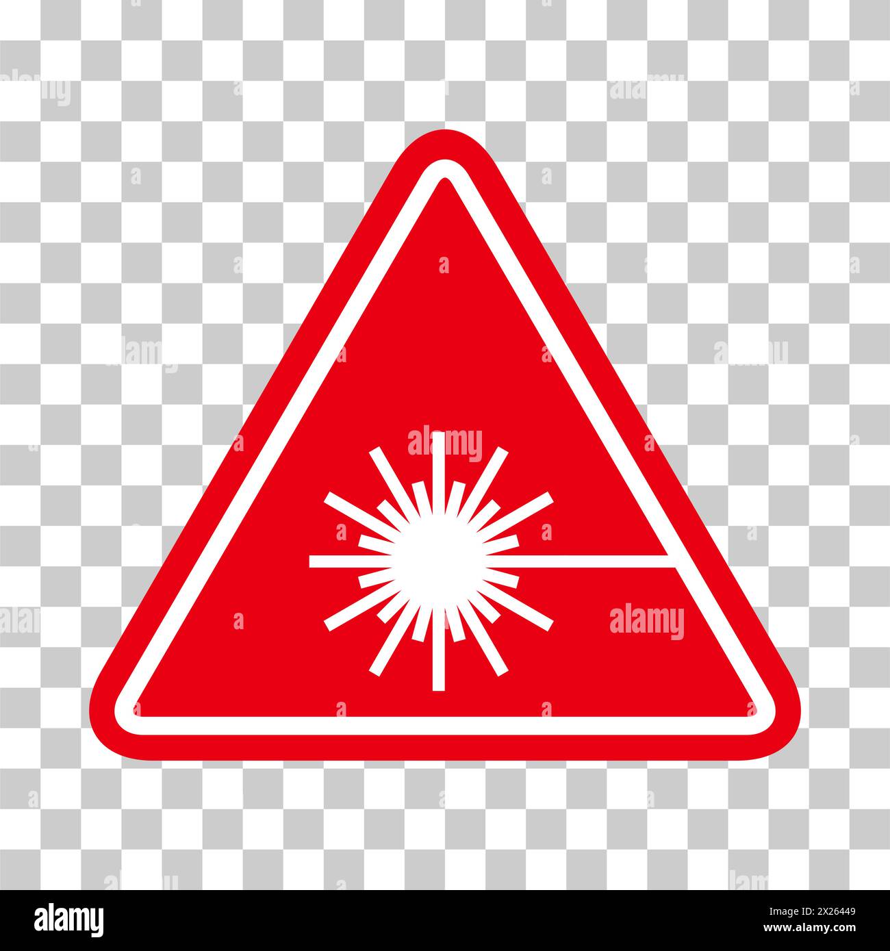 Laser radiation danger label icon, safety protection information symbol ...
