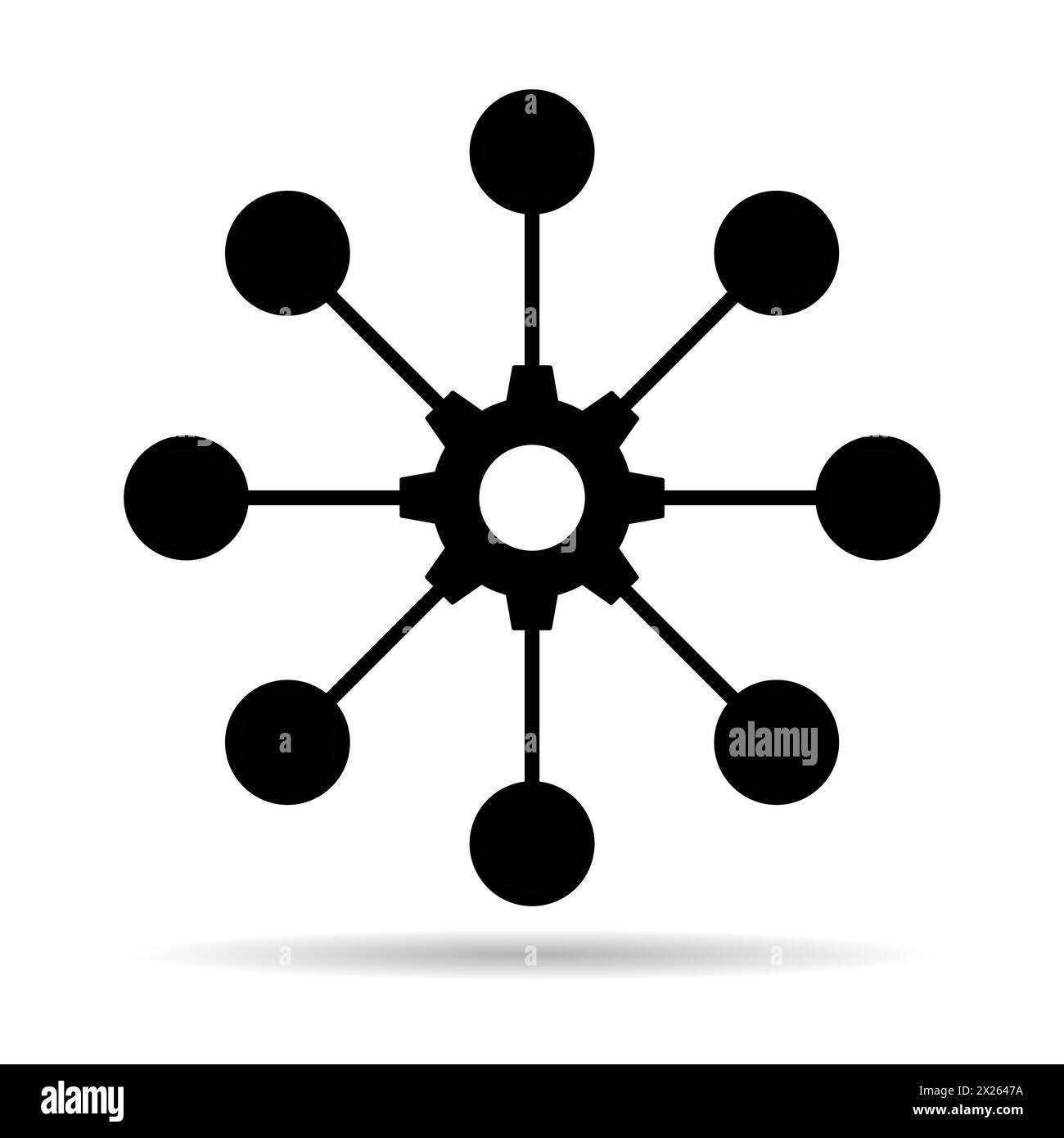 Multichannel digital design shadow icon, omnichannel flat web symbol ...