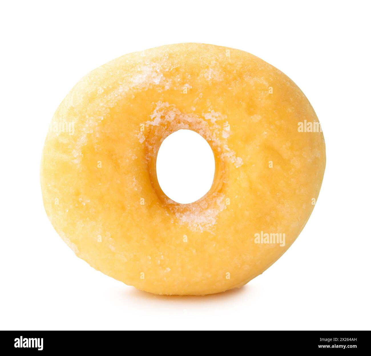 Front view of sugar glazed cinnamon donut is isolated on white ...