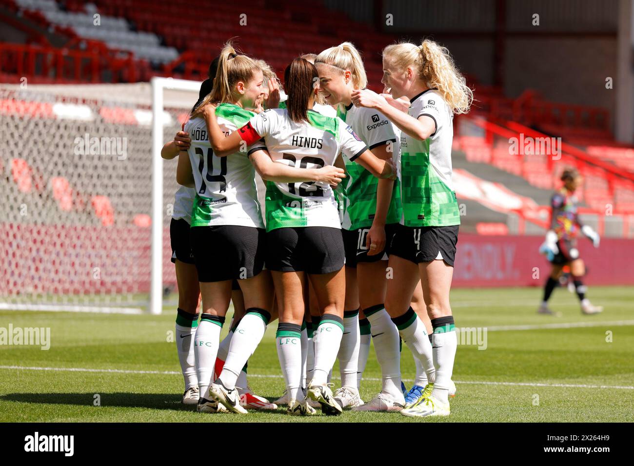 Marie Hobinger (14 Liverpool) celebrates after scoring her team's first ...