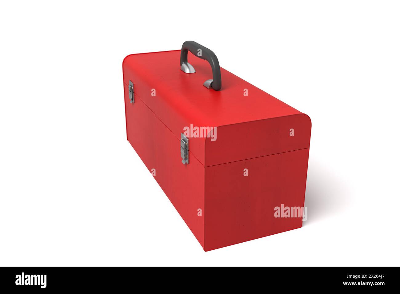 Red toolbox closed on white background Stock Photo - Alamy