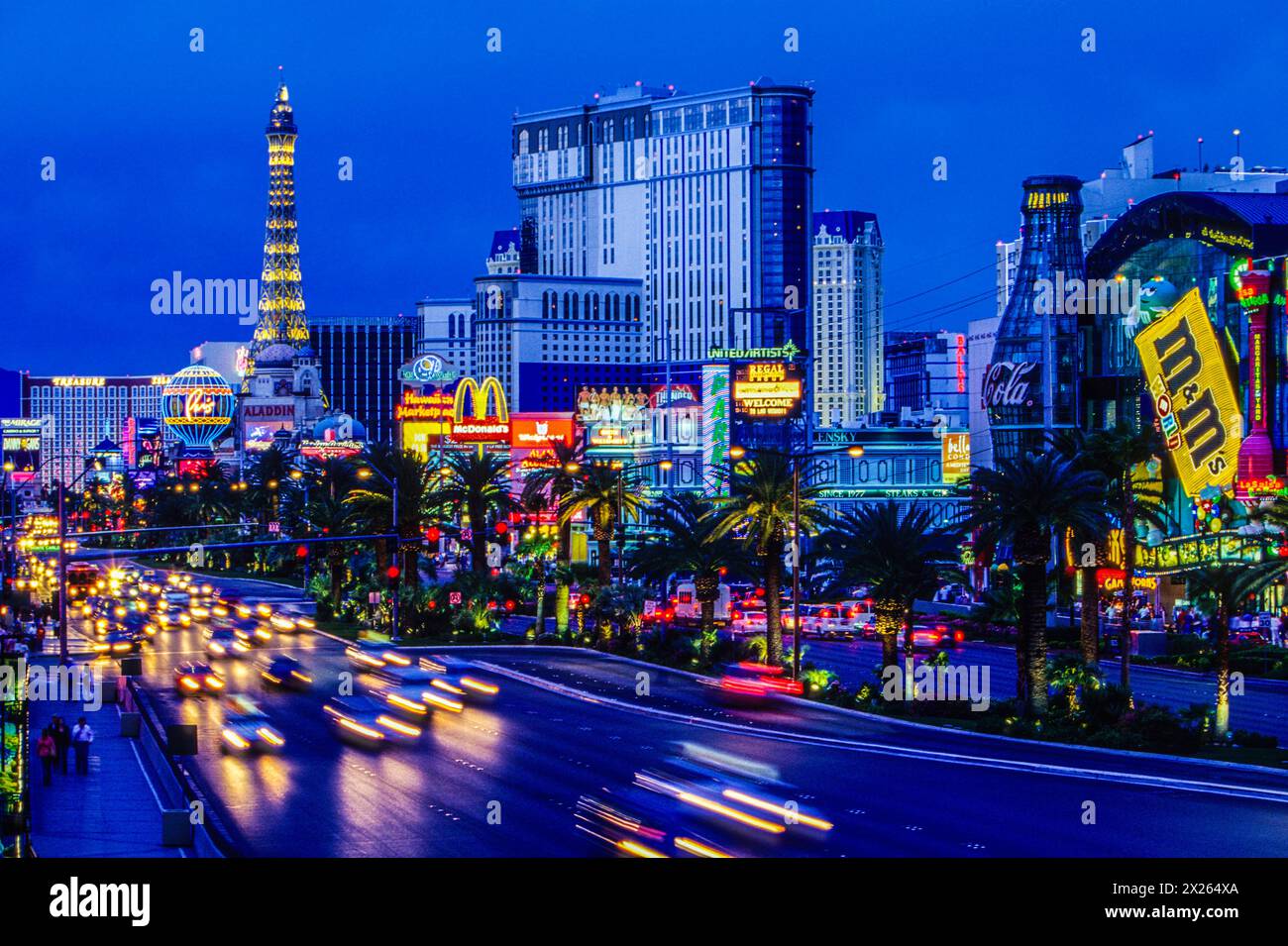 Las Vegas, Nevada. Las Vegas Boulevard ("The Strip") after Sunset Stock ...