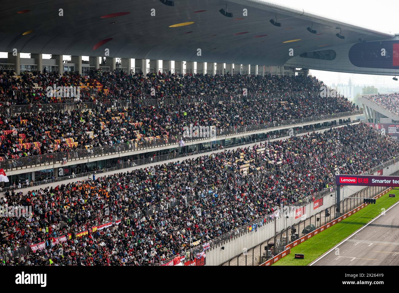 Fans in the grandstands during the Formula 1 Lenovo Chinese Grand Prix ...