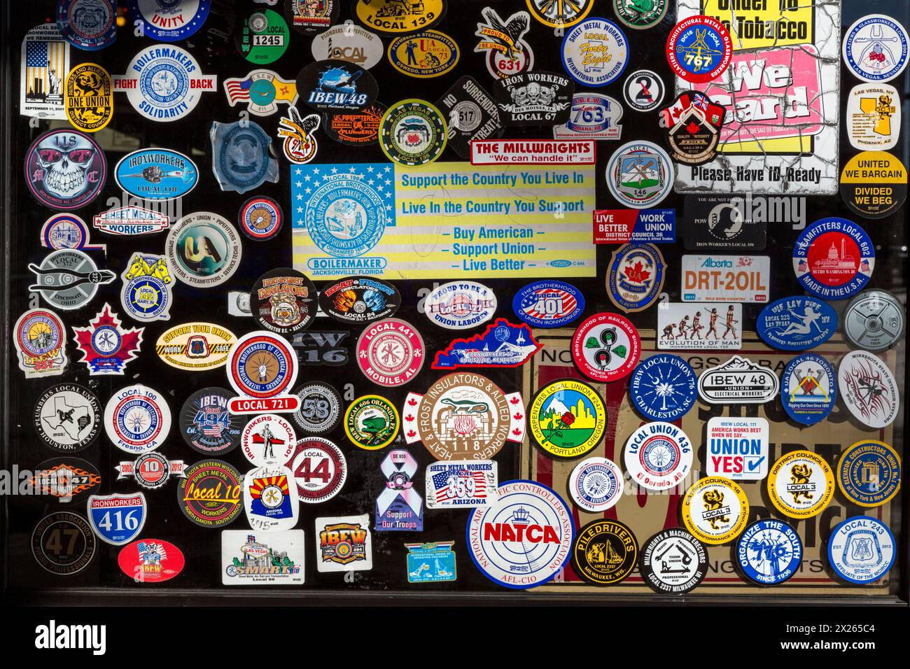 Las Vegas, Nevada. Union Membership Stickers Stock Photo - Alamy