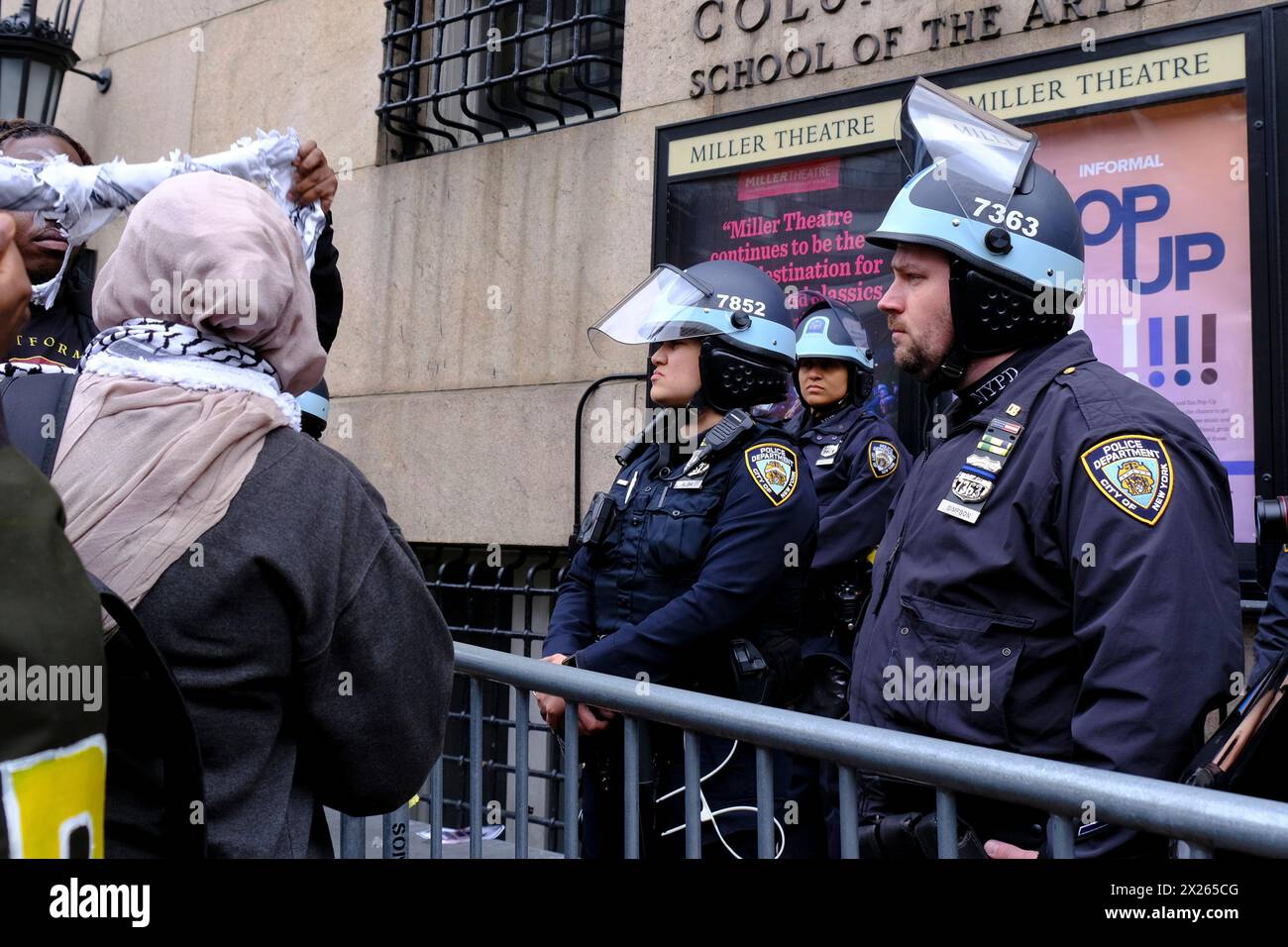 New York, NY, USA. 19th Apr, 2024. NYPD Riot cops and Pro-Palestine ...