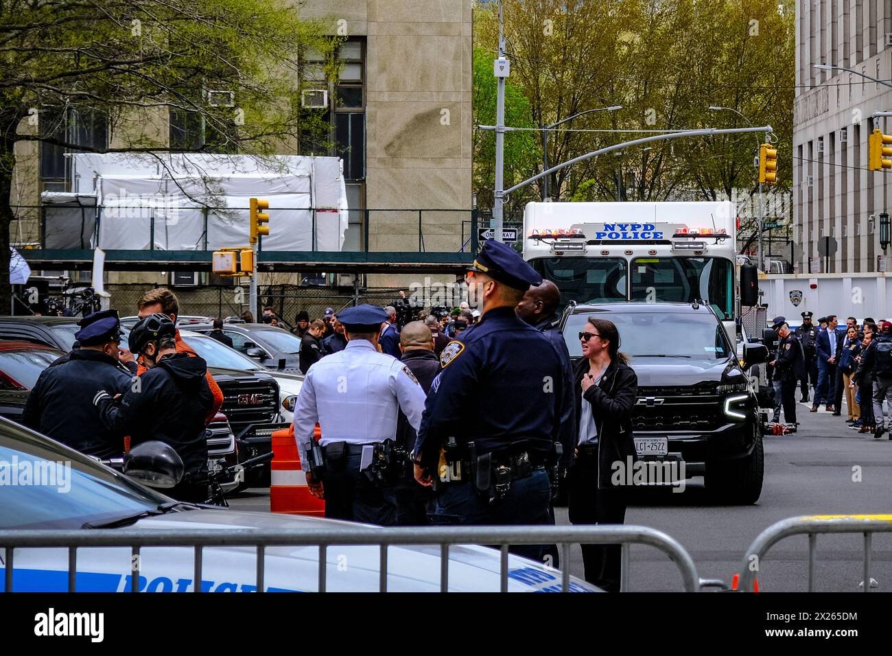 New York, NY, USA. 19th Apr, 2024. Police patrol after Maxwell ...