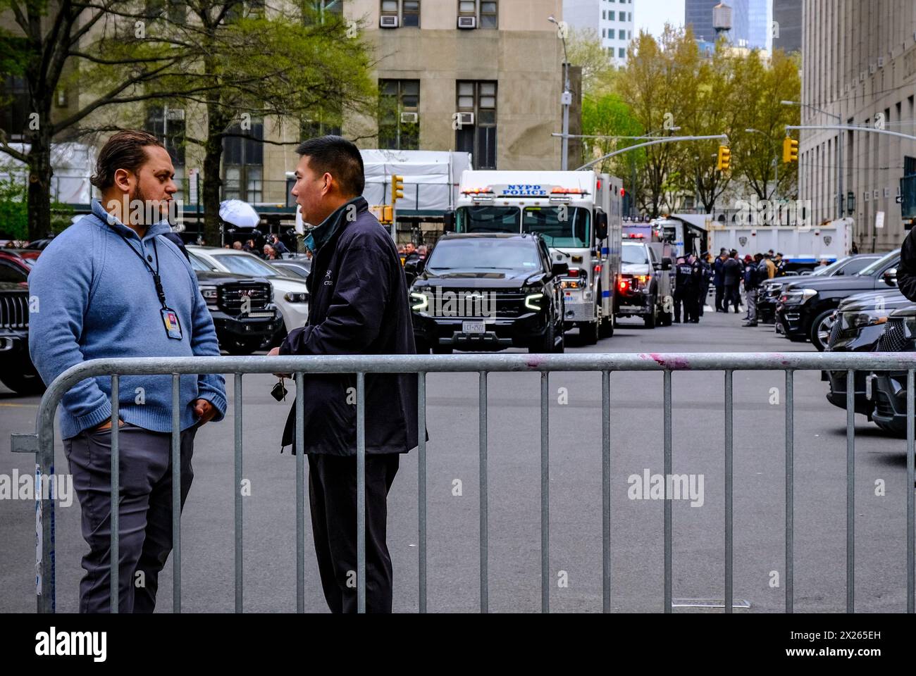 New York, NY, USA. 19th Apr, 2024. Police patrol after Maxwell ...