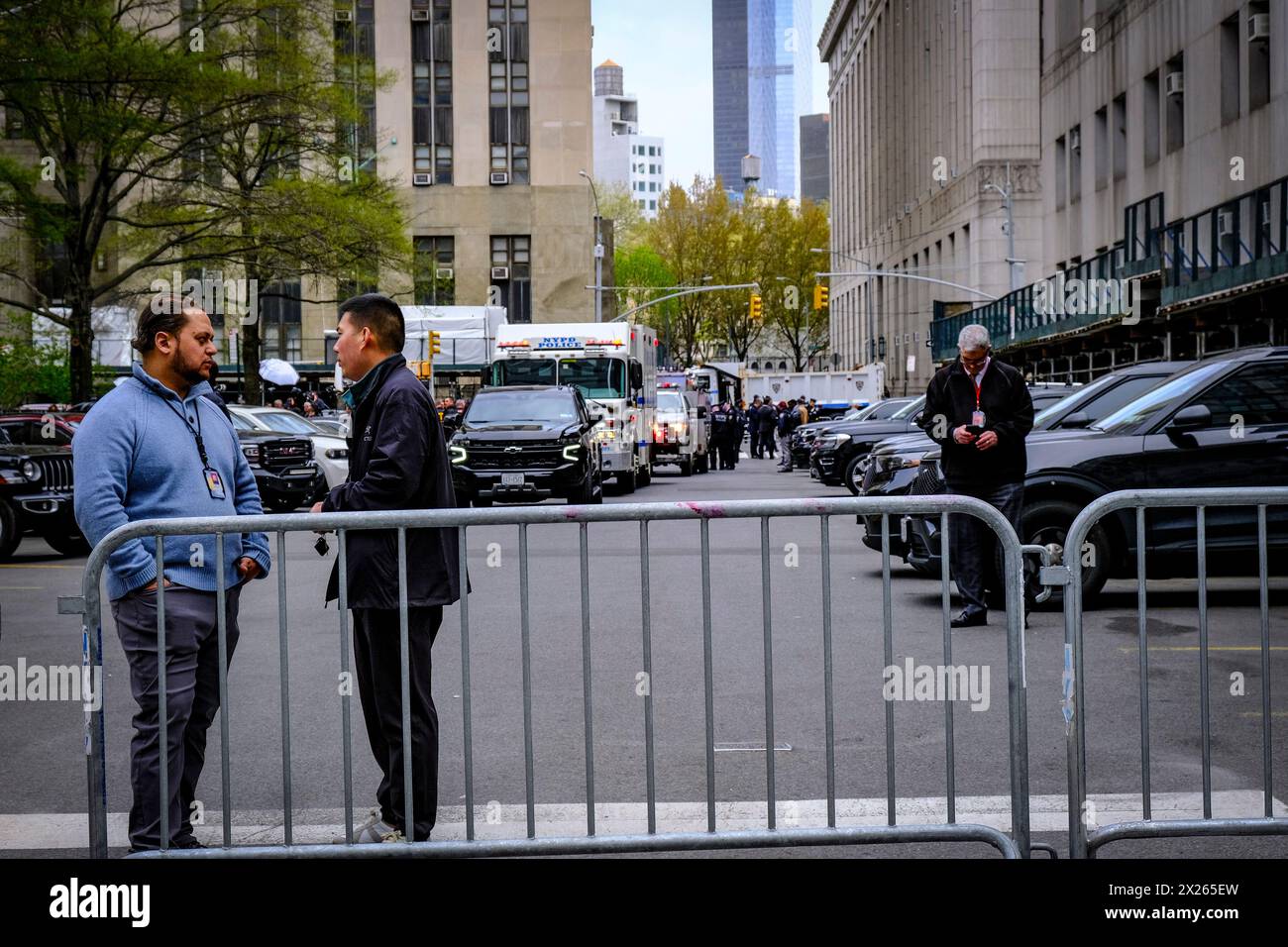 New York, NY, USA. 19th Apr, 2024. Police patrol after Maxwell ...