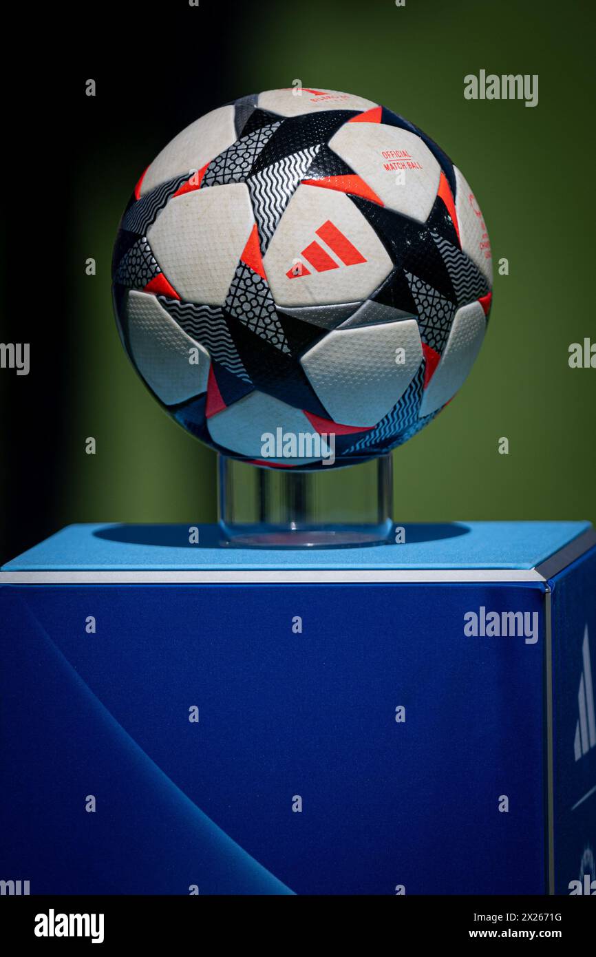Official match ball during a Women's UEFA Champions League first-leg ...