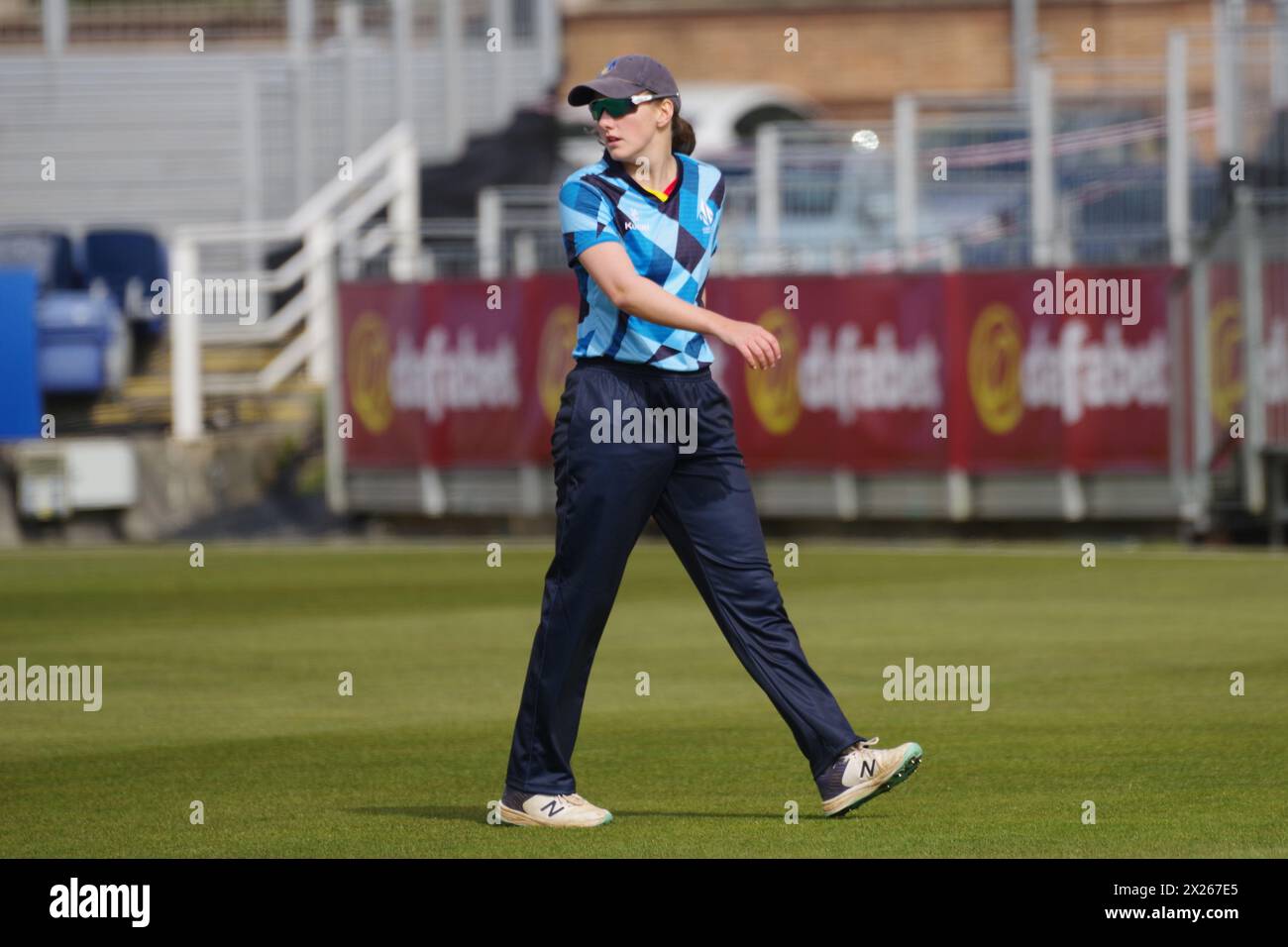 Chester le Street, 20 April 2024. Phoebe Turner fielding for Northern ...