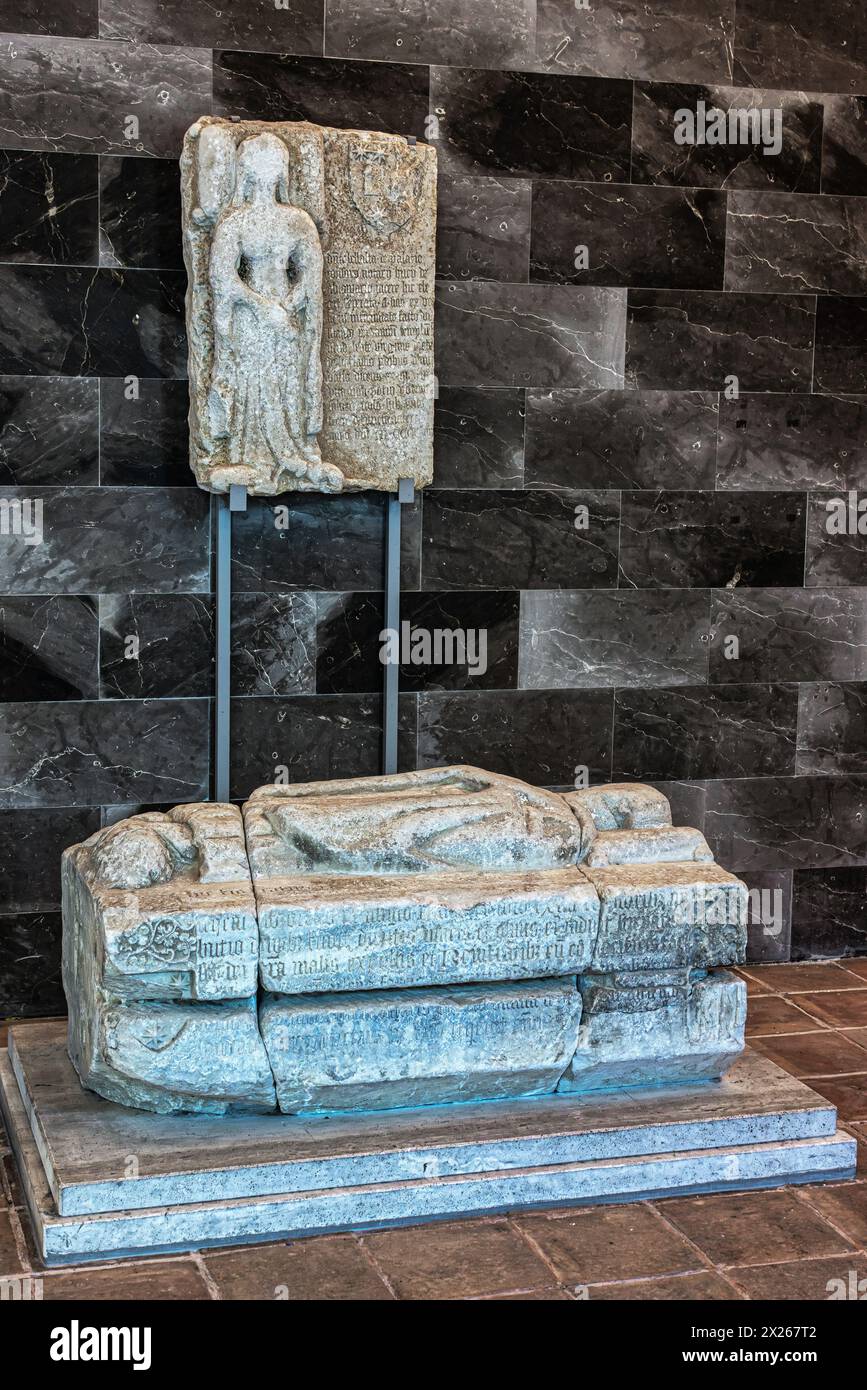 Sarcophagus with a gravestone carved in bas-relief in the Civic Museum ...