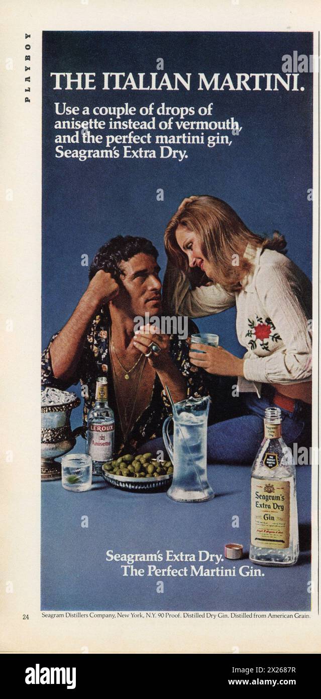Vintage "Playboy" magazine February 1974 issue advert, USA Stock Photo ...