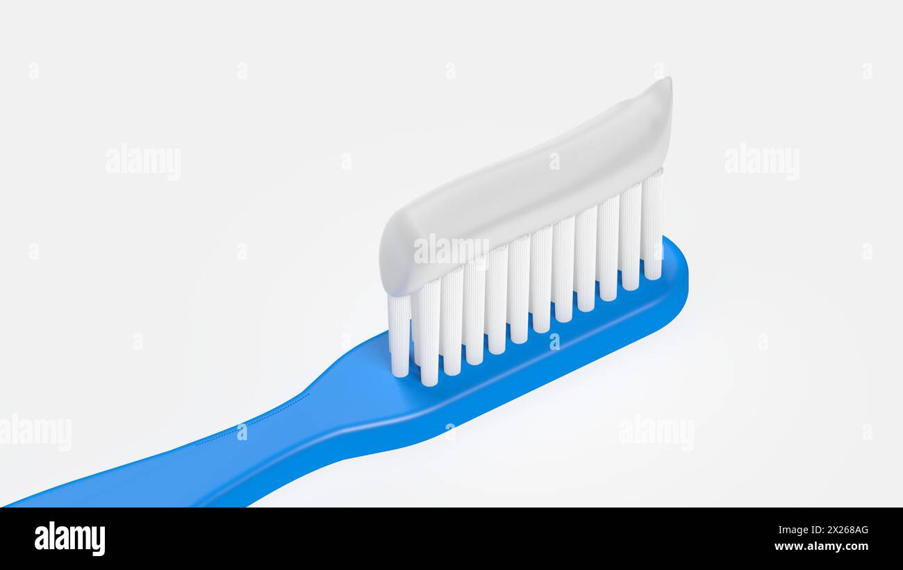 Blue toothbrush. Isolated on white background. 3d illustration Stock ...