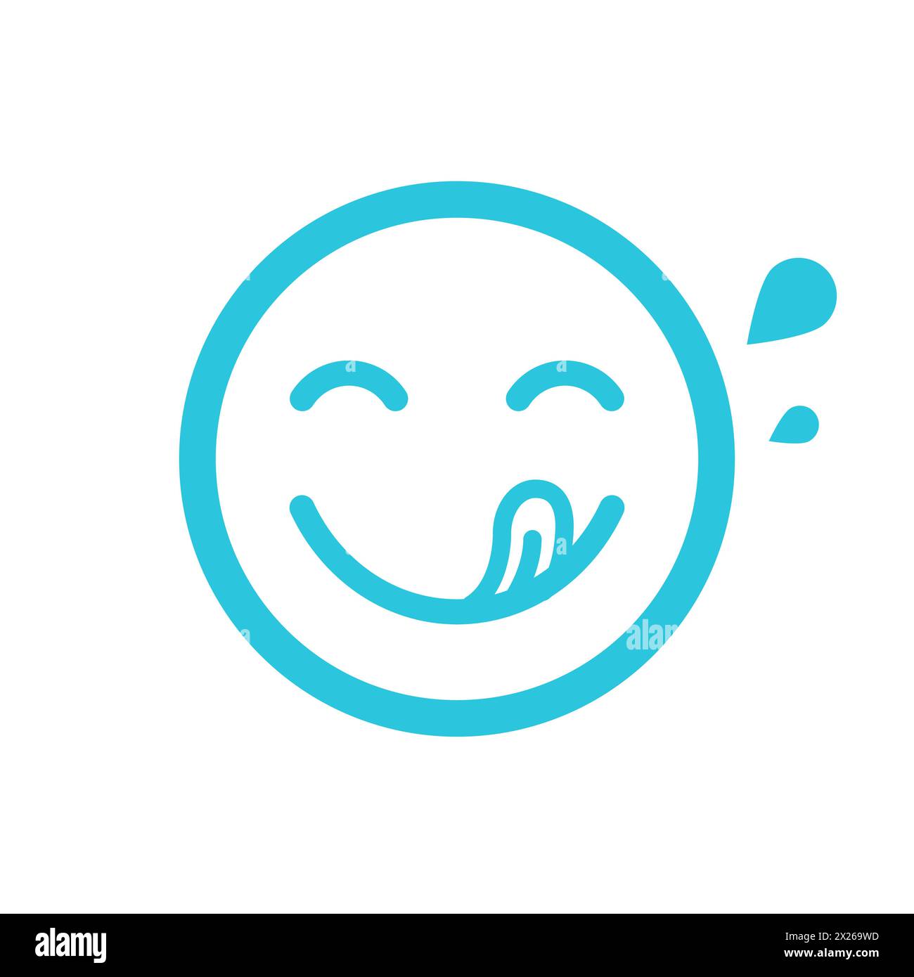 Delicious taste emoji expression, isolated on white background, from ...