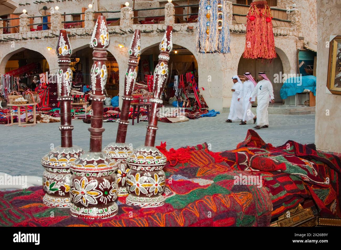 Doha, Qatar. Market Scene, in the Recently Modernized "Traditional ...