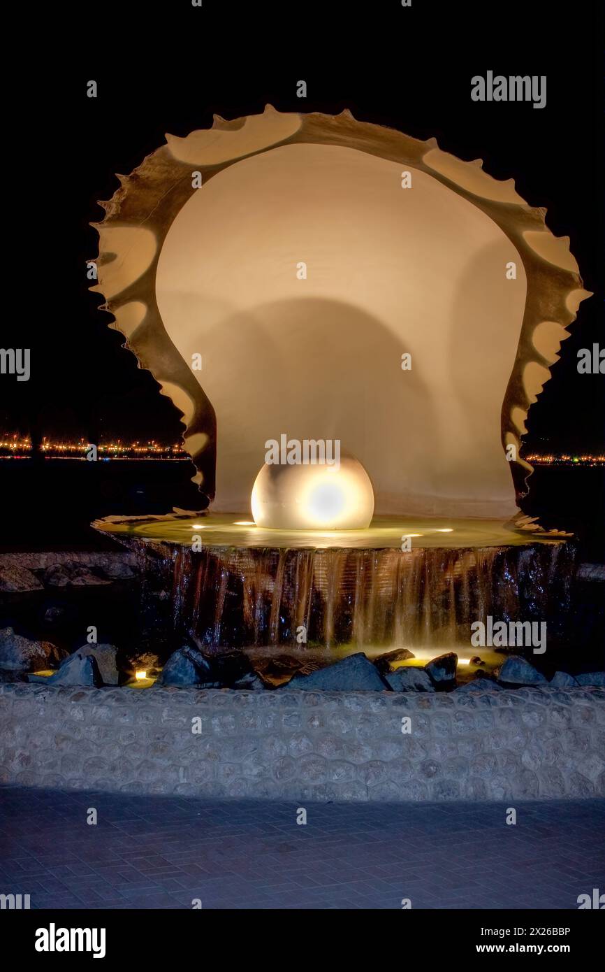Doha, Qatar. The Pearl of the Gulf Sculpture, Symbol of Doha. Doha ...