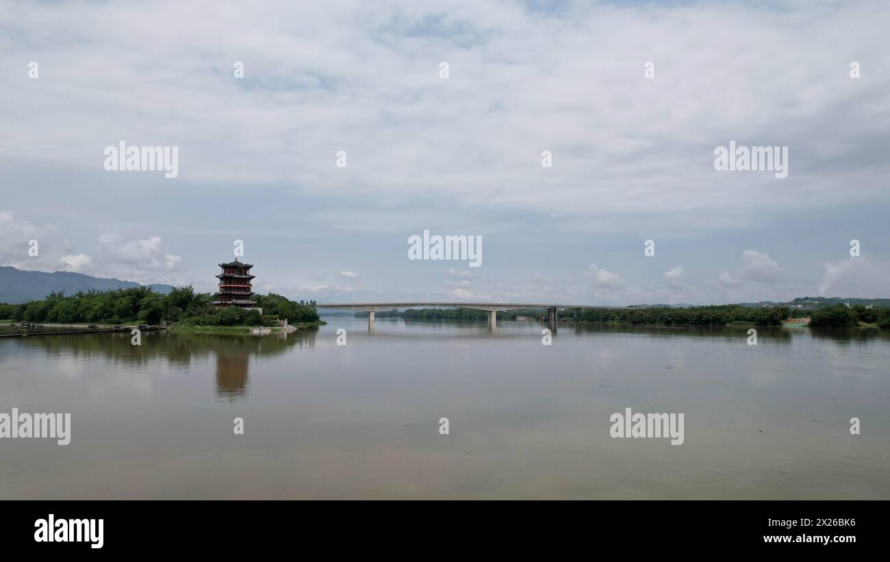 LIUZHOU, CHINA - APRIL 20, 2024 - The water level of the Rongan county ...