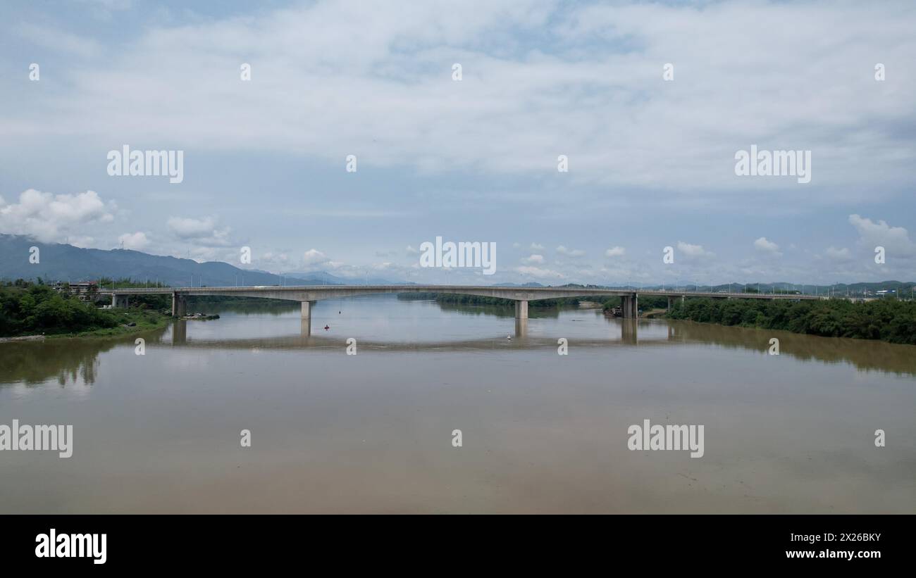 LIUZHOU, CHINA - APRIL 20, 2024 - The water level of the Rongan county ...