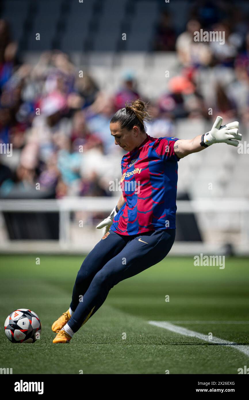 Barcelona, Spain. 20th Apr, 2024. Goalkeeper Cata Coll (FC Barcelona ...