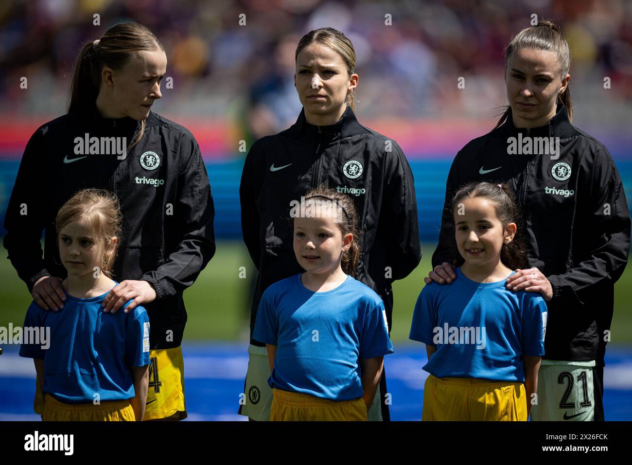 Barcelona, Spain. 20th Apr, 2024. Goalkeeper Hannah Hampton (Chelsea ...