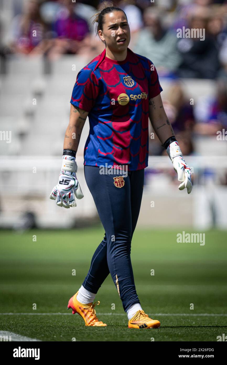 Barcelona, Spain. 20th Apr, 2024. Goalkeeper Cata Coll (FC Barcelona ...