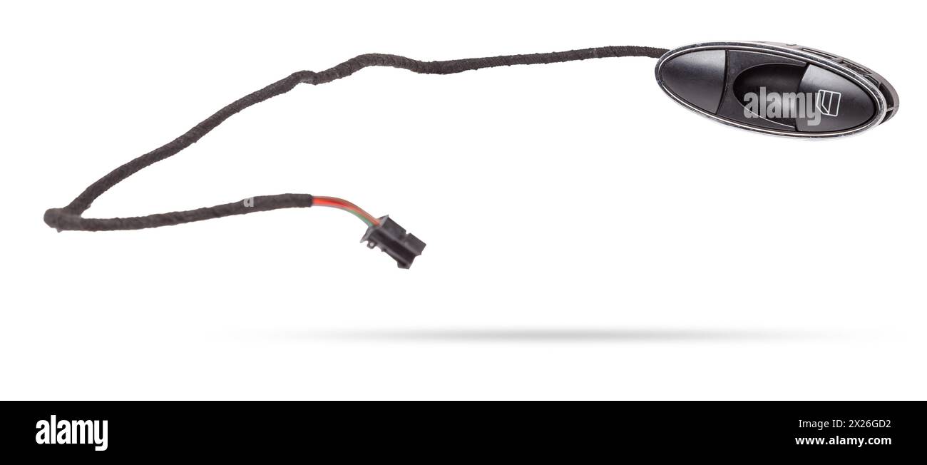 Power window button on white isolated background. Window lifter key ...