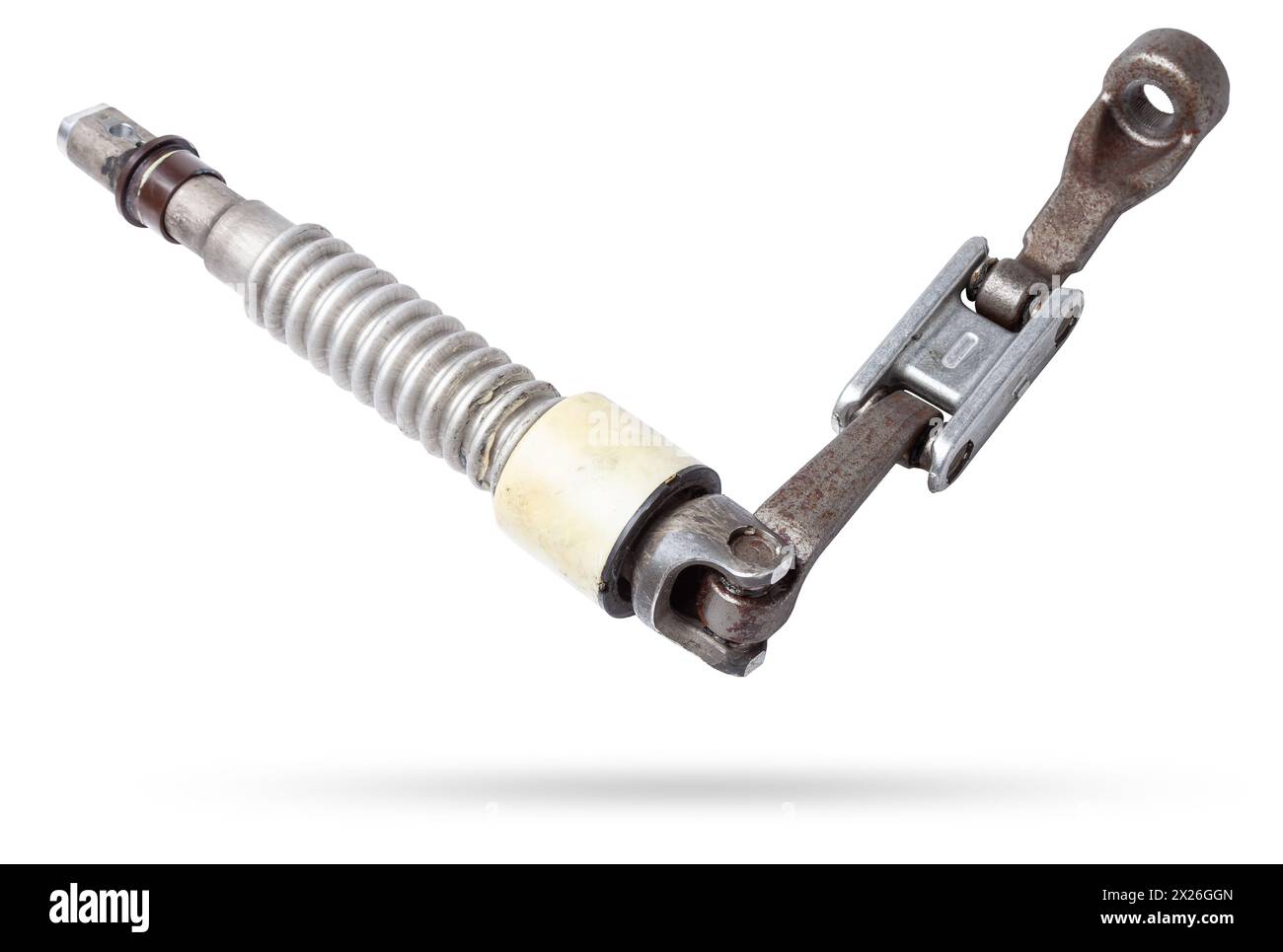 The spare part of the car is a metal steering propeller shaft with ...