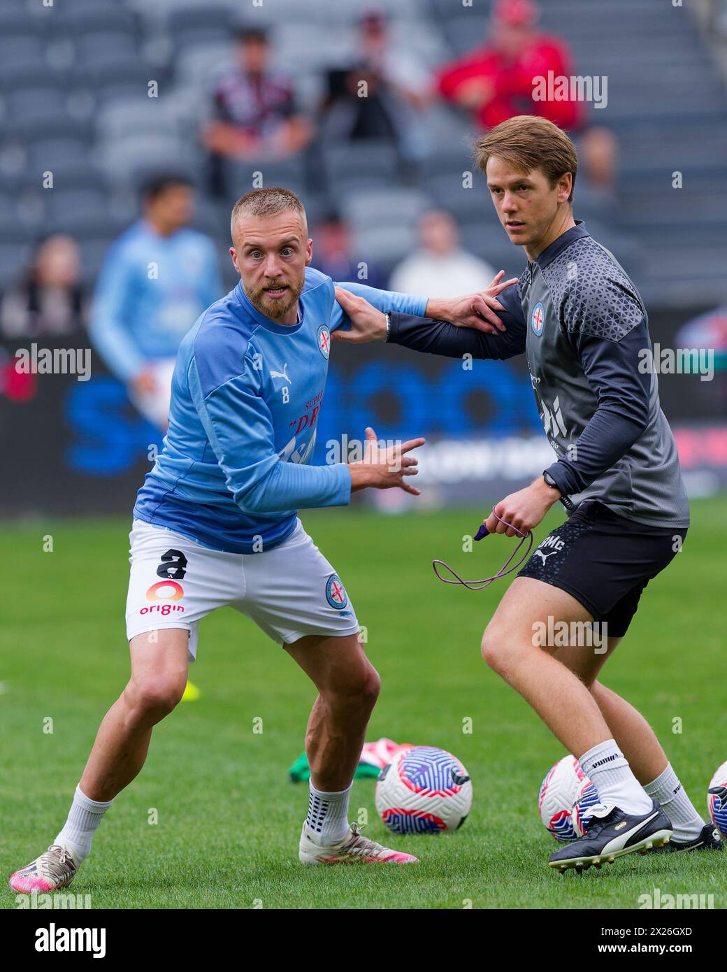 Sydney, Australia. 20th Apr, 2024. James Jeggo of Melbourne City warms ...