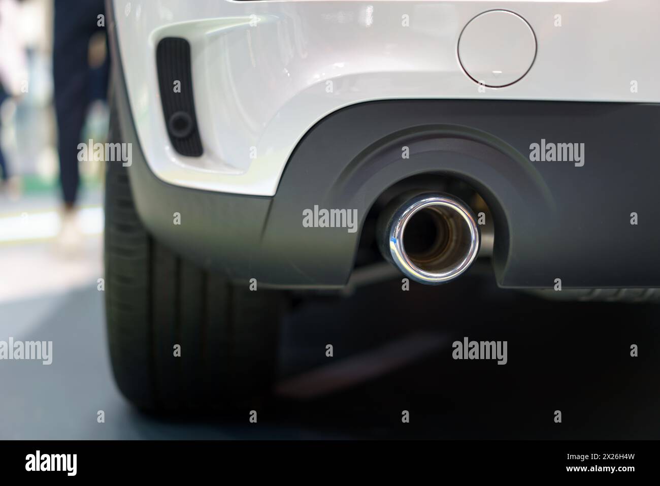 dynamic energy of a sport car's exhaust pipe. This close-up shot ...