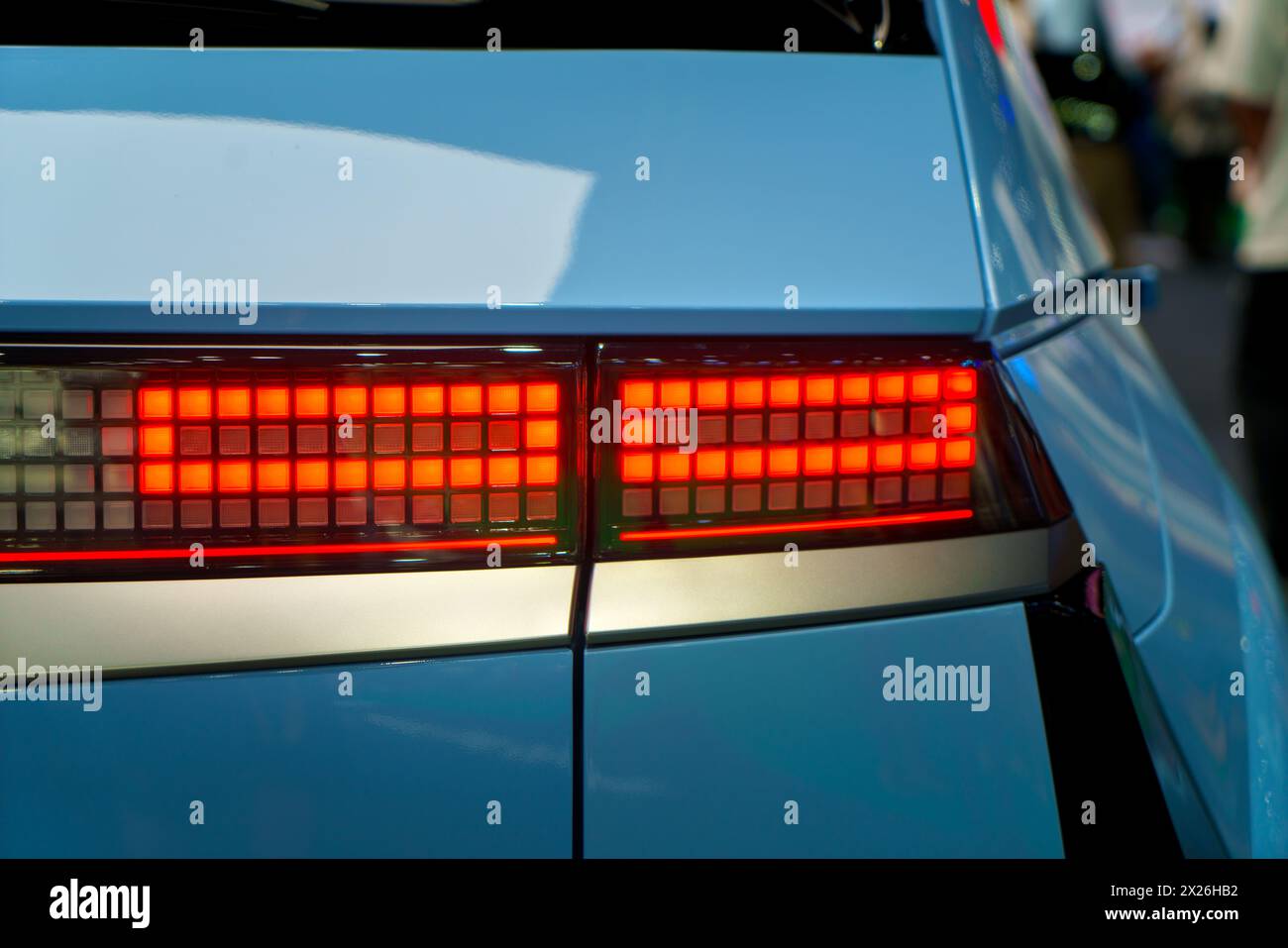 modern elegance of a car's rear light in stunning detail. This close-up ...