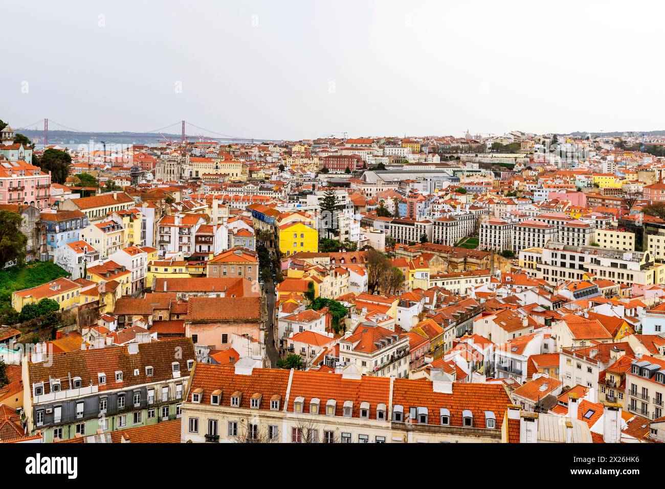 Elevated view of beautiful Lisbon, the capital city of Portugal Stock ...