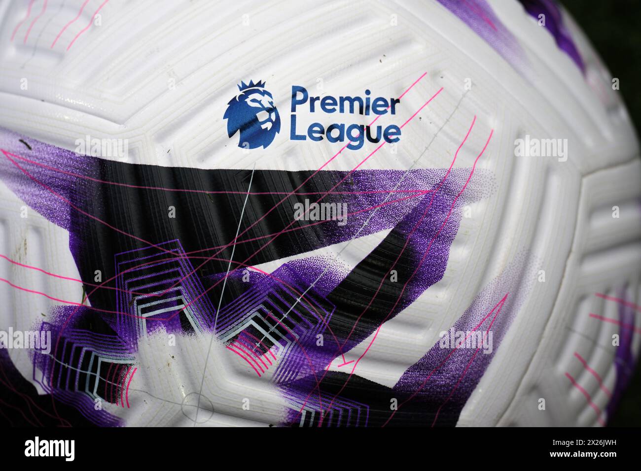 A general view of a Nike, Premier League match ball during the Premier ...