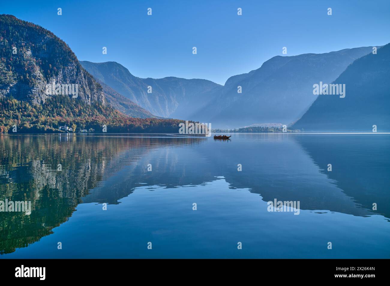 Hallstatt, Austria, view of the Hallstatter see or Hallstatt lake with ...