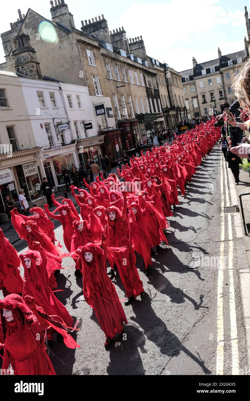 Bath, UK. 20th Apr, 2024. Extinction Rebellion hold a Funeral for ...