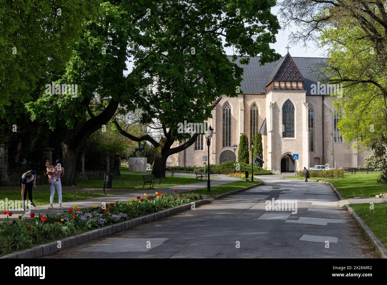 Sarospatak, Hungary. 7th April, 2024. Side view of the Basilica of St ...