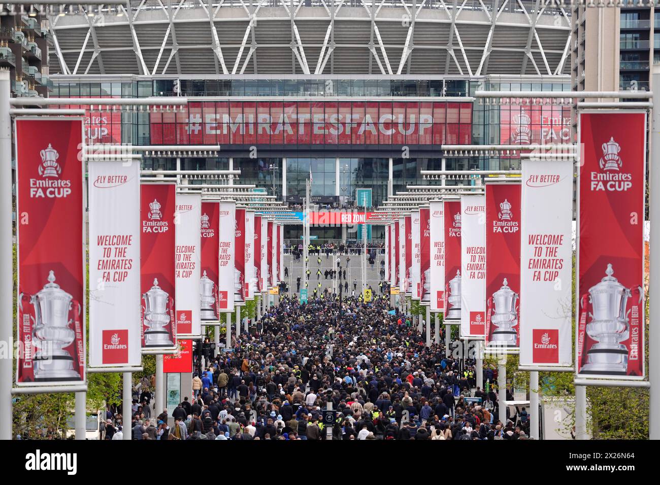 A general view of fans on Wembley Way ahead of the Emirates FA Cup semi ...