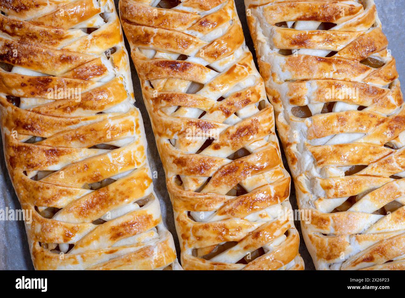 Fruit homemade pies. delicious dried fruit cakes background. Baked ...