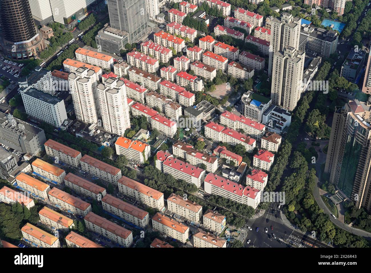 Shanghai aerial view urban hi-res stock photography and images - Alamy