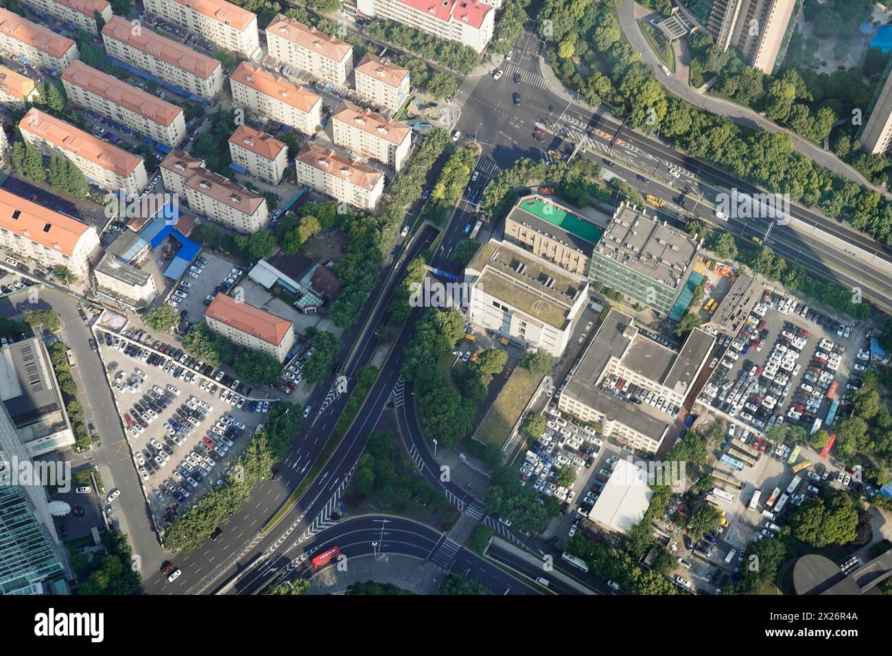 View from the 632 metre high Shanghai Tower, nicknamed The Twist ...