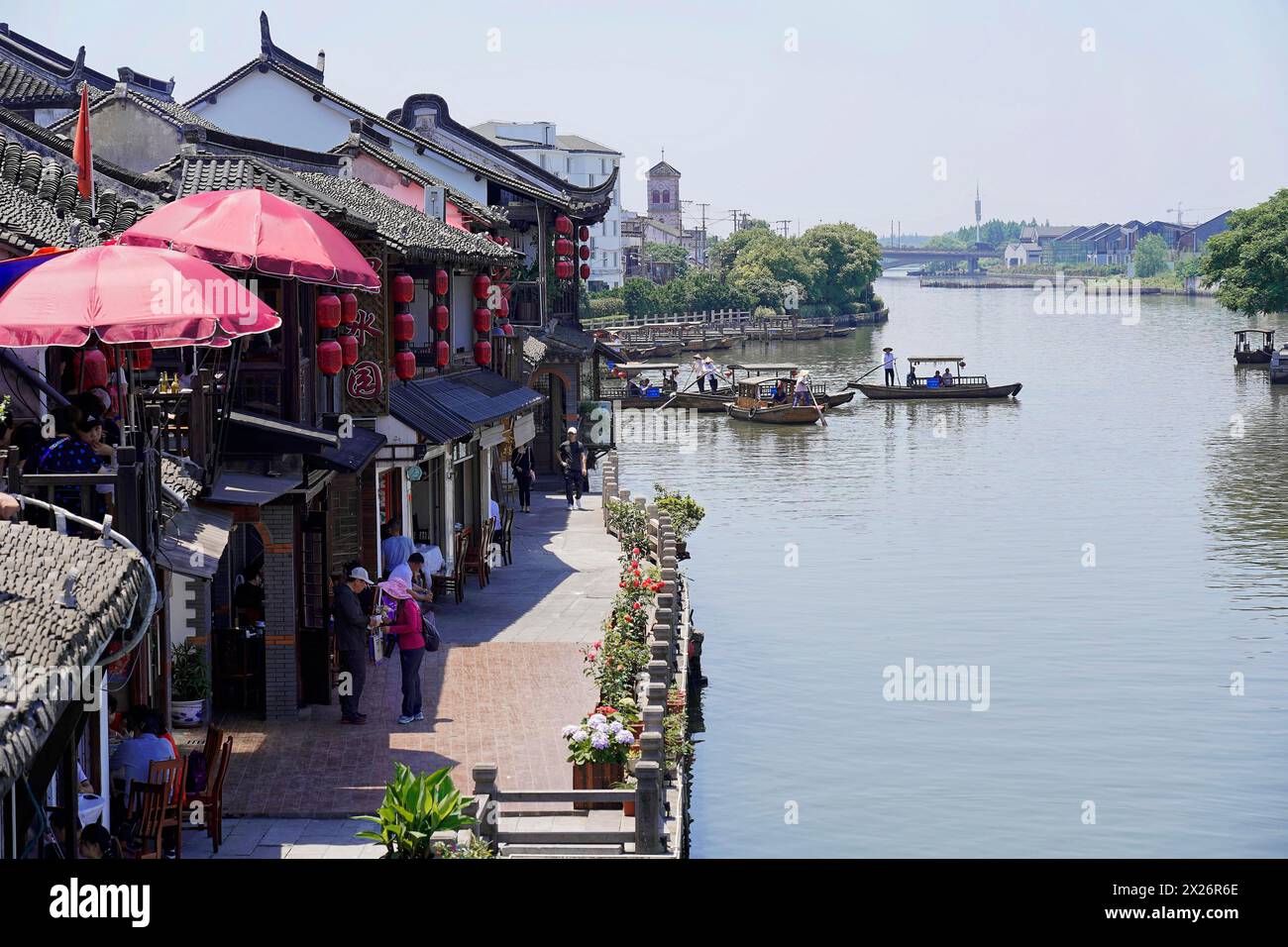 Excursion to Zhujiajiao water village, Shanghai, China, Asia, wooden ...