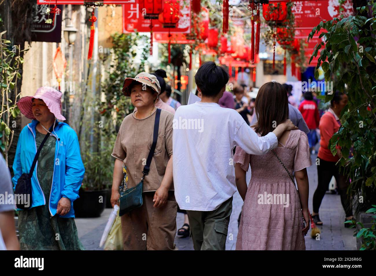 Strolling through the restored Tianzifang neighbourhood, people walking ...