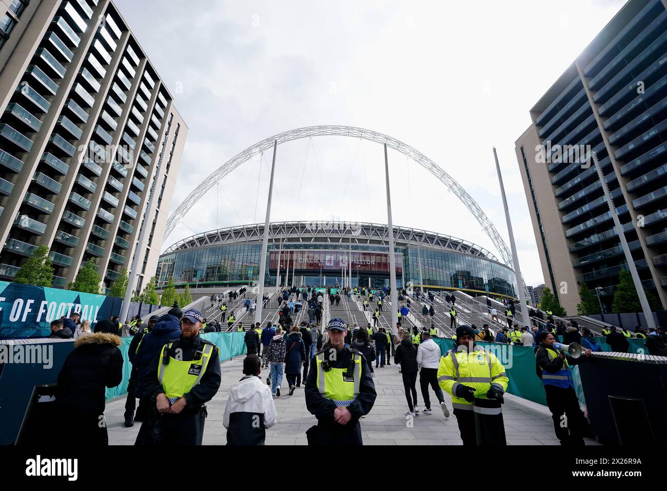 Police presence outside Wembley Stadium, London ahead of the Emirates ...