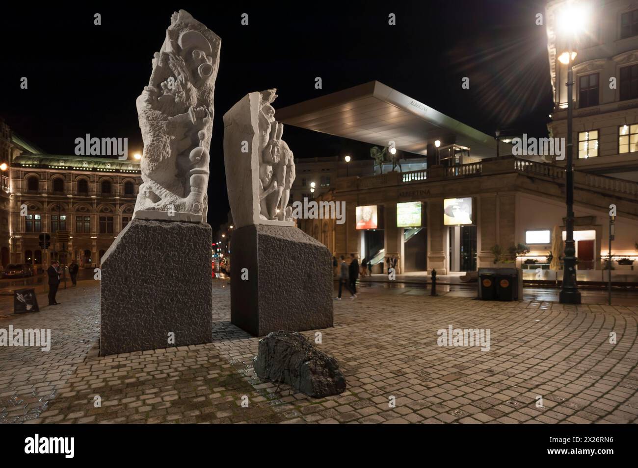 Night shot of the memorial against war and fascism, 1988, by Alfred ...