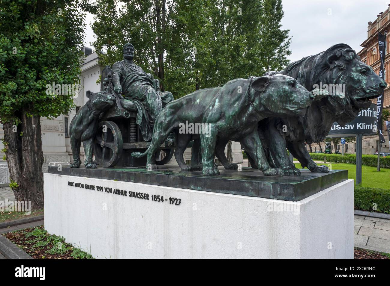 Marc Anton, sculpture by Arthur Strasser, 1854-1927, in front of the ...
