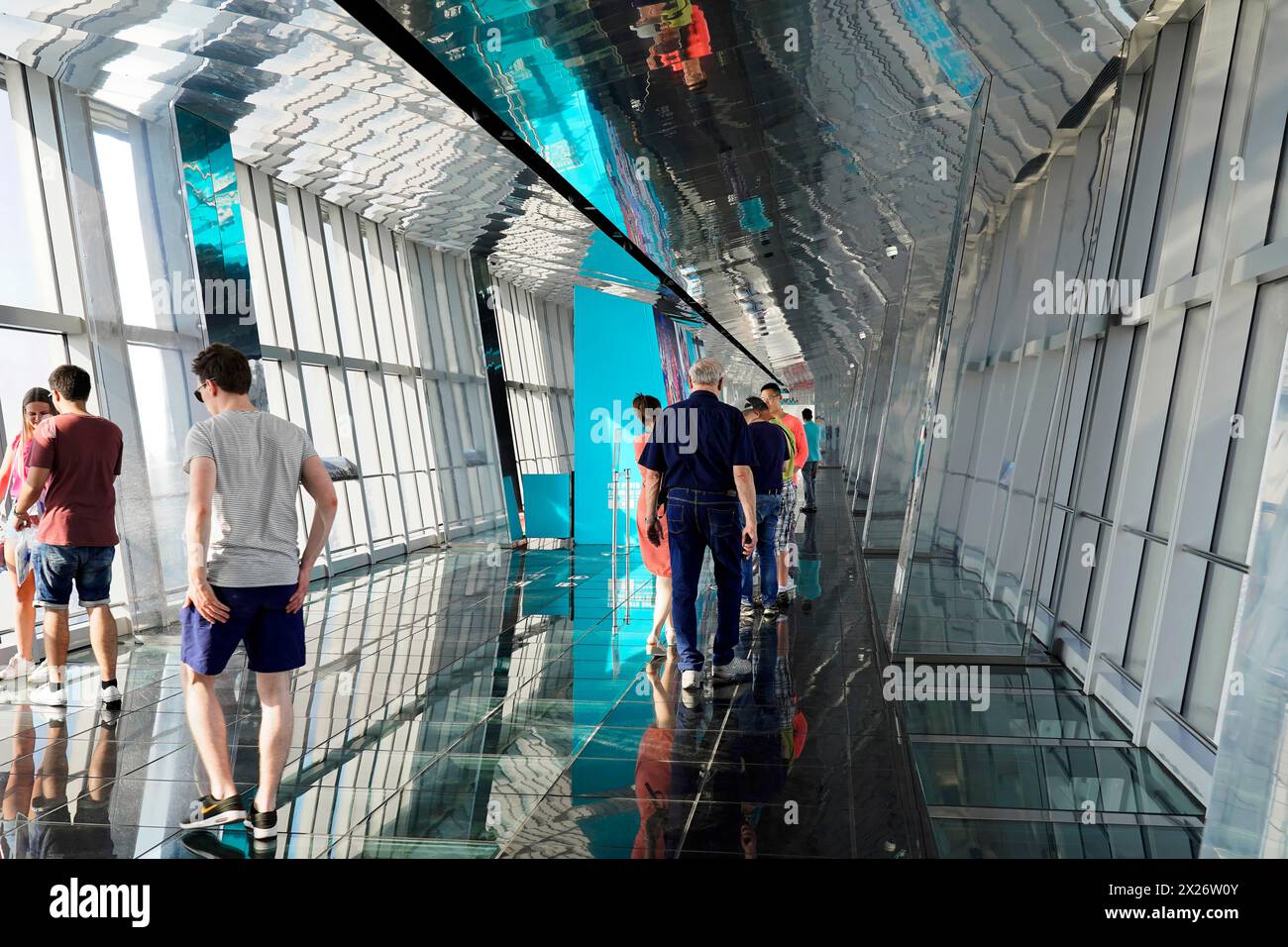 Observation deck, The Bottle Opener at 492 metres, visitors experience ...